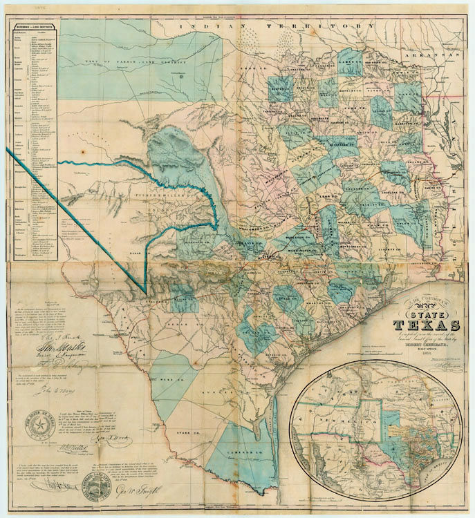 1851 Map of the State of Texas Roads – Texas Tejano