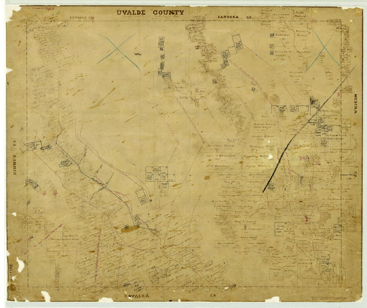 1873 Map of Uvalde County – Texas Tejano